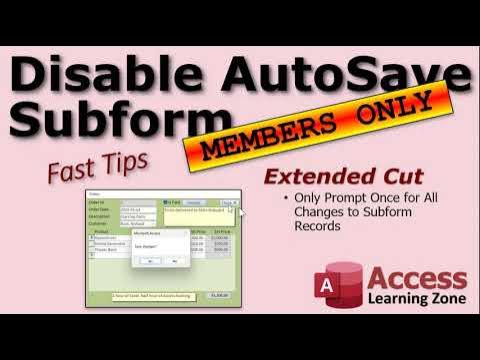 Disable AutoSave Subform MEMBERS ONLY EXTENDED CUT One Prompt for All Edits - YouTube