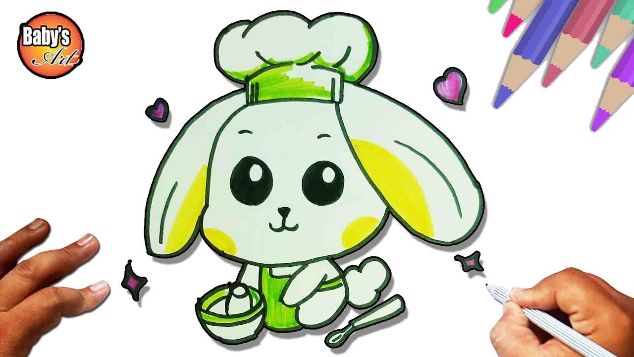 How to draw a Chef Bunny - YouTube