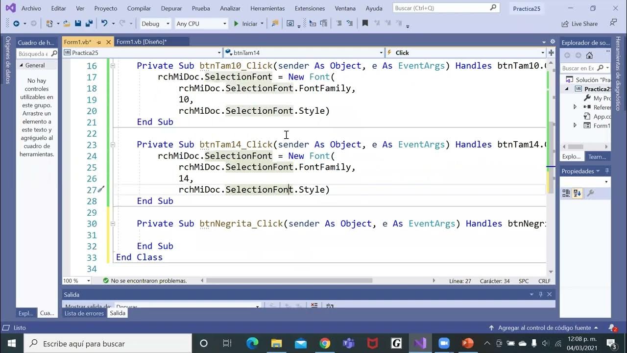 Practica25. Ejemplo del uso de un RichTextBox. - YouTube