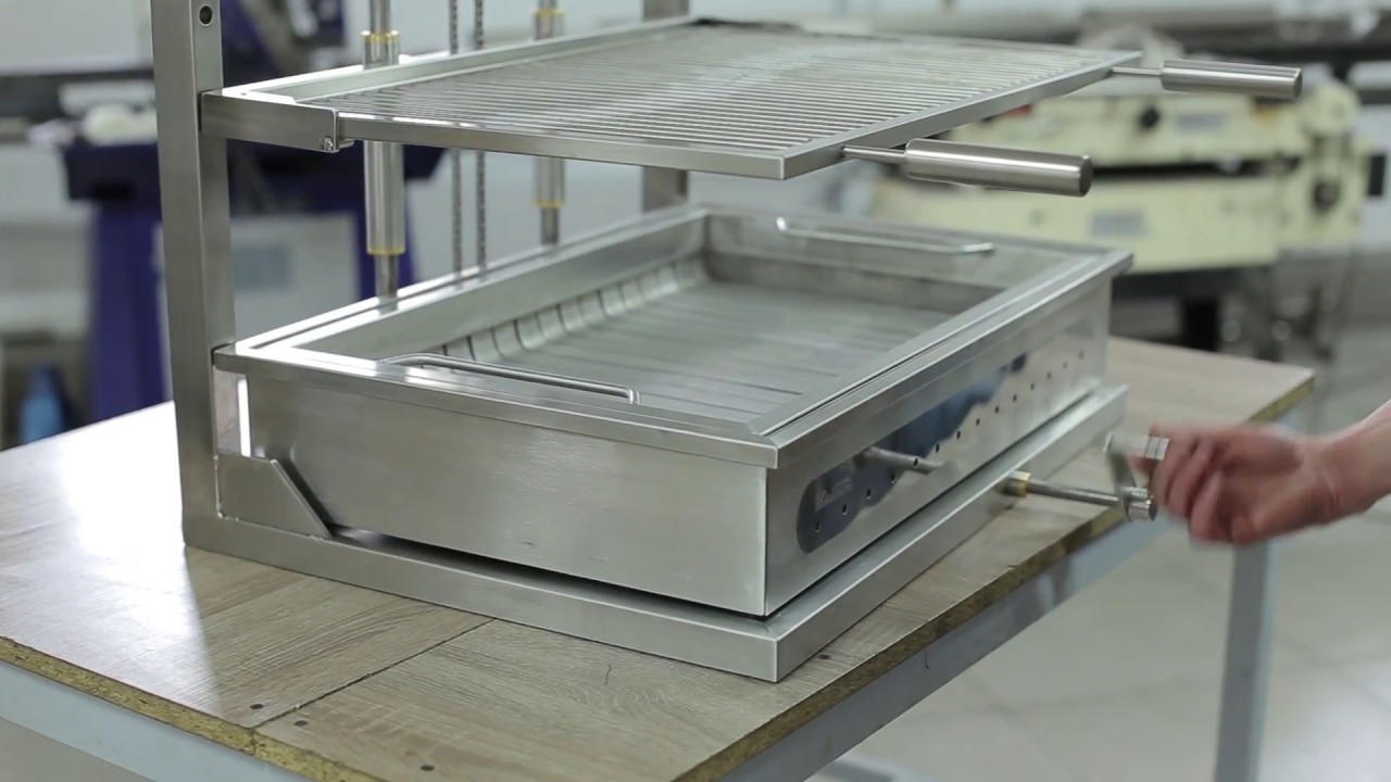 LIFT GRILL wkład z podnośnikiem rusztu do grilla ogrodowego - YouTube