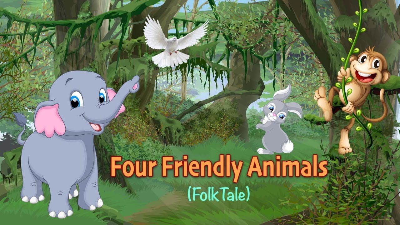 The Four Friendly Animals | Prachitara | Storyteller | English - YouTube