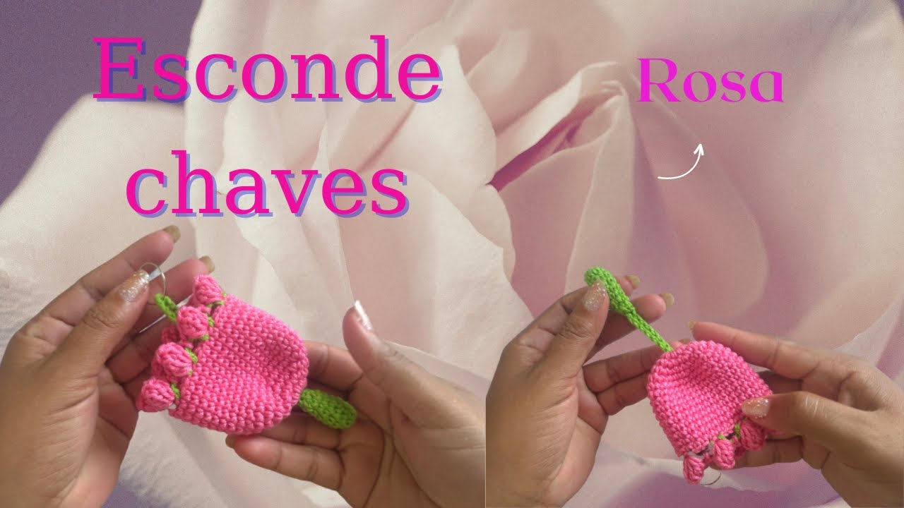 Você não pode deixar de fazer esse porta chaves de rosa em crochê - YouTube