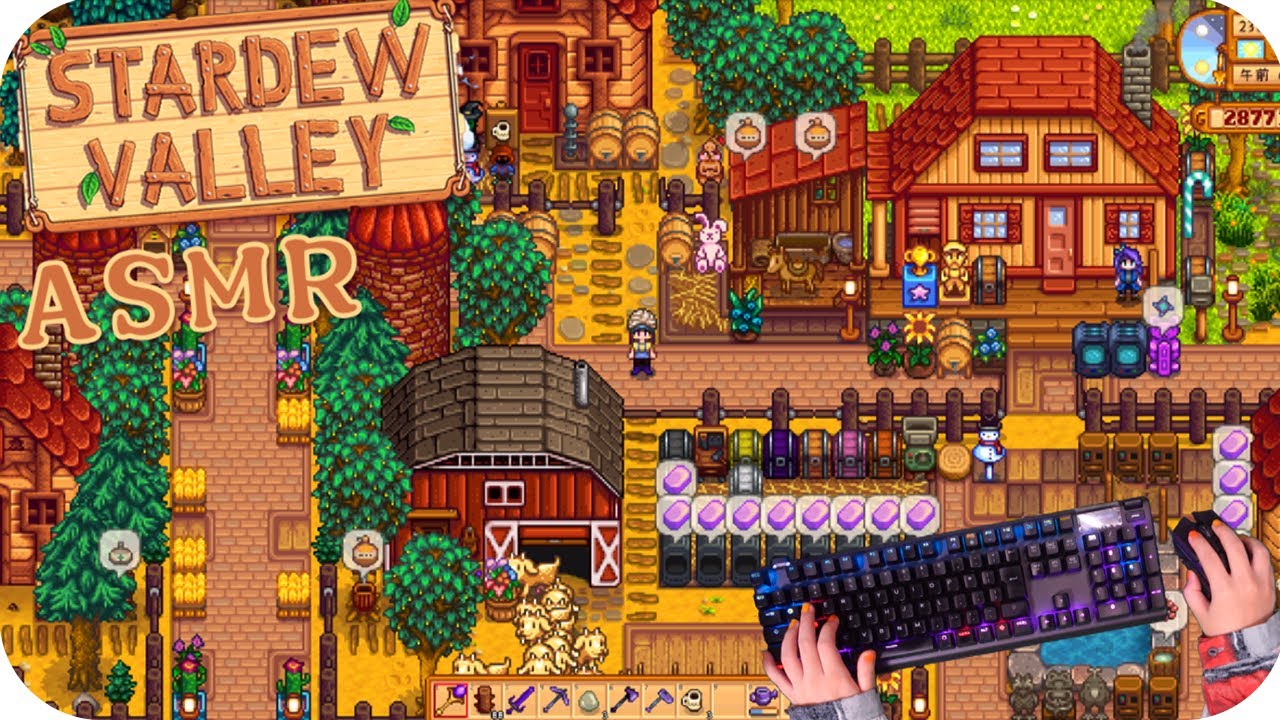 ASMR🐮キーボード音に癒されるStardew Valley Farm Tour/Keyboard Sounds - YouTube