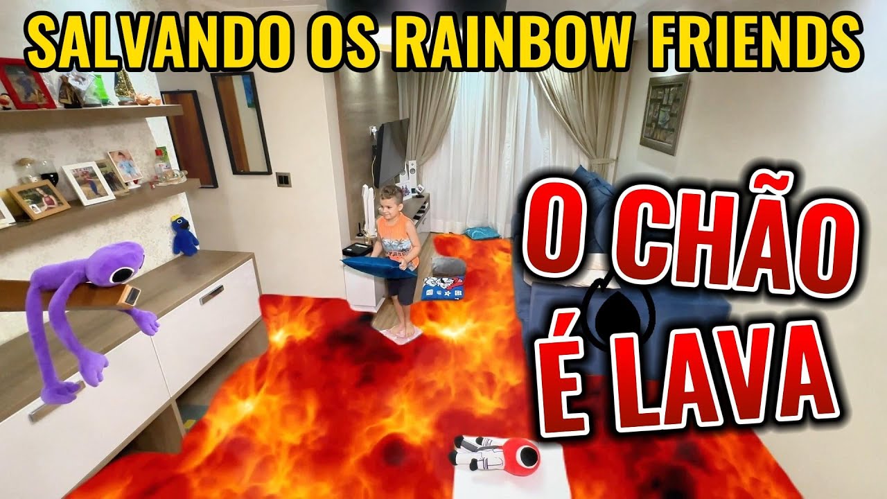 Desafio O CHÃO É LAVA salvando os RAINBOW FRIENDS - The Floor is Lava ...