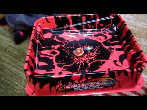 Beyblade battle - Volcano Vortex BeyStadium Cosmic Pegasus versus Beat Lynx