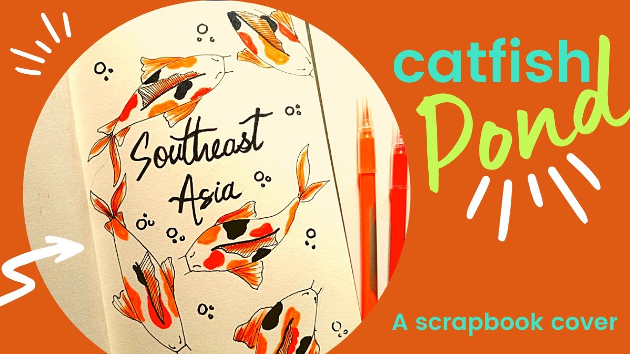 How to draw a fish|| fish pond cover||scrapbook cover|| #southeastasia ...