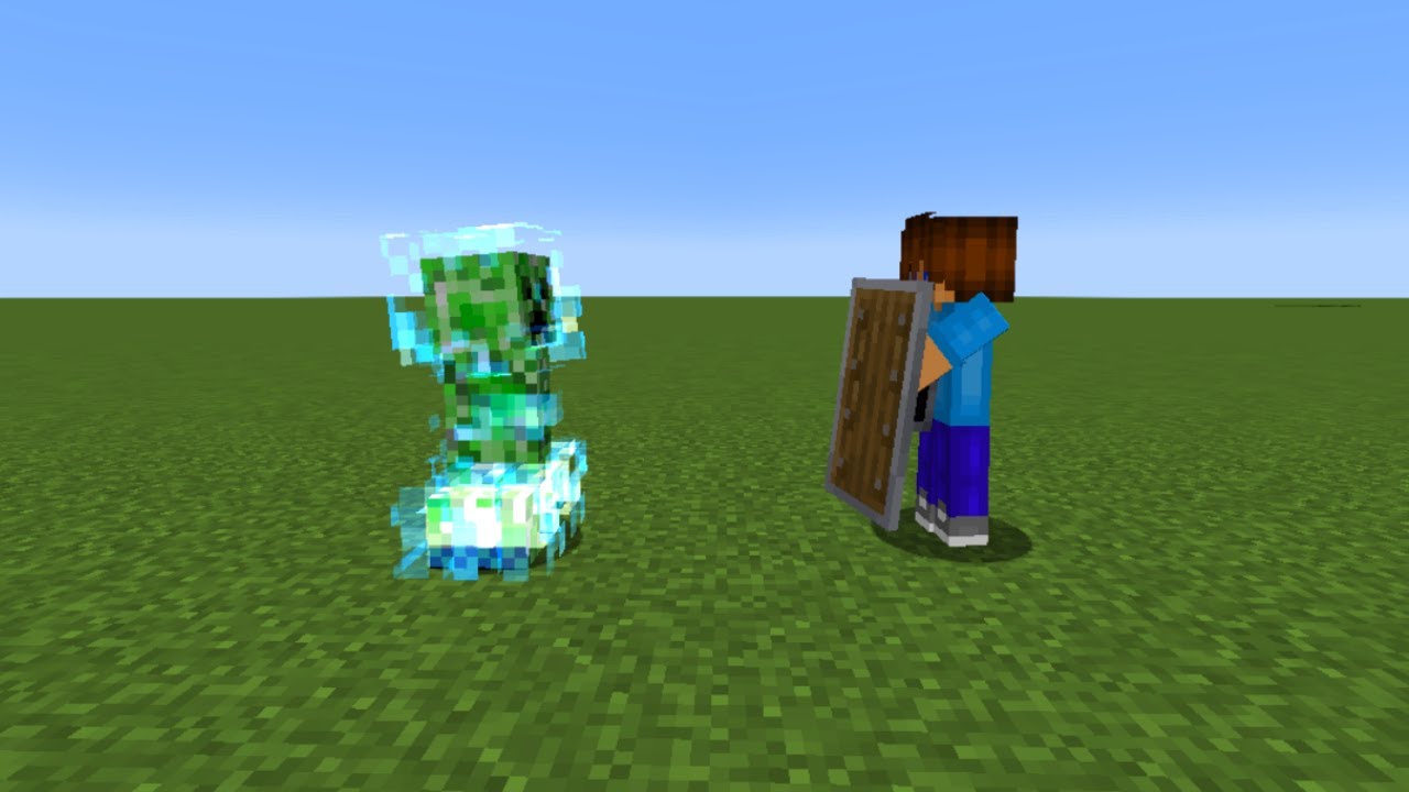 can a shield block a charged creeper? - YouTube