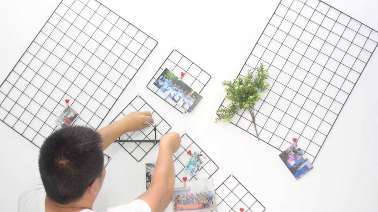35*35cm Home Decoration Photo Wall Grid Panel Welded Mesh Grid Panel ...