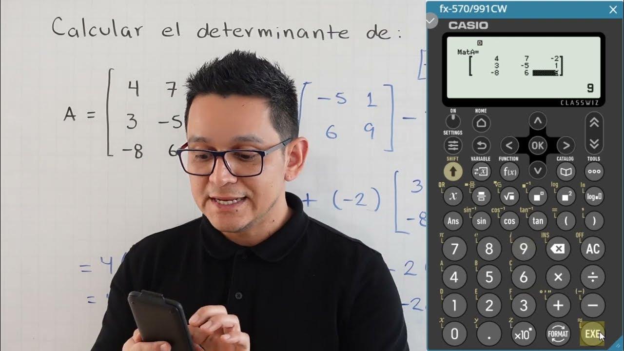 Determinante de una matriz de 3x3. A mano y en calculadora. - YouTube