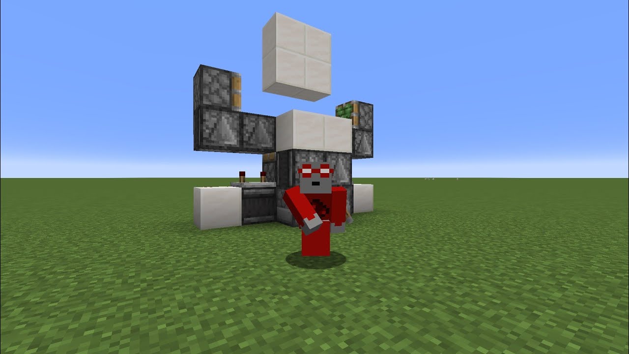 REDSTONE FACILE porte 2x2 qui sort du sol - YouTube