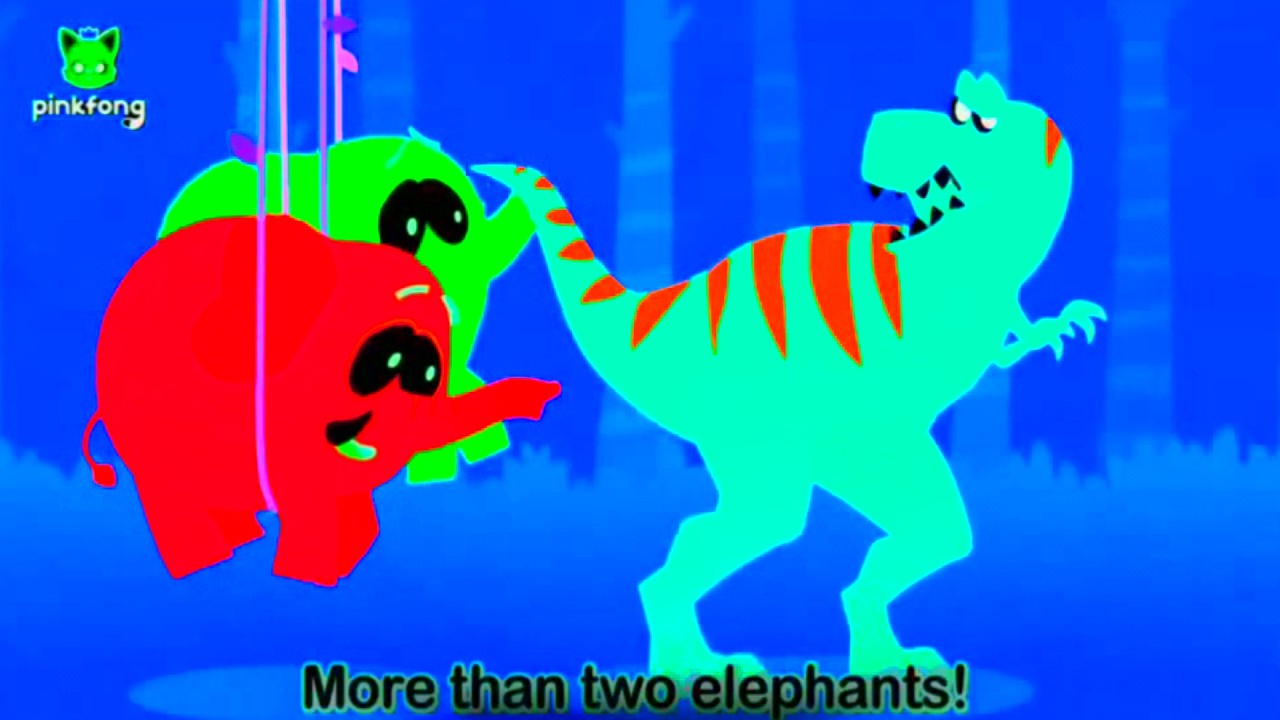 Go Go! Heavy T-Rex More Than Two Elephant Go Go! Run Away! Effects ...