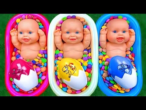 4 Minutes Satisfying Video Mixing Funny Candy ASMR & Make Up in 3 Bathtubs with Magic M&M's Slime