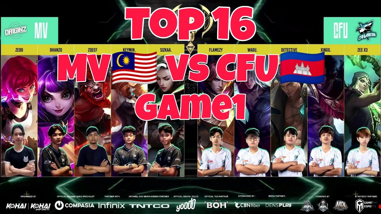 Day 6 Game1: MV ORIGINZ(MY) vs CFU Gaming(CAM) Top16 KOHAI Sea ...