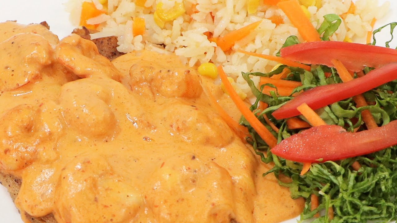 Filete con camarones - YouTube