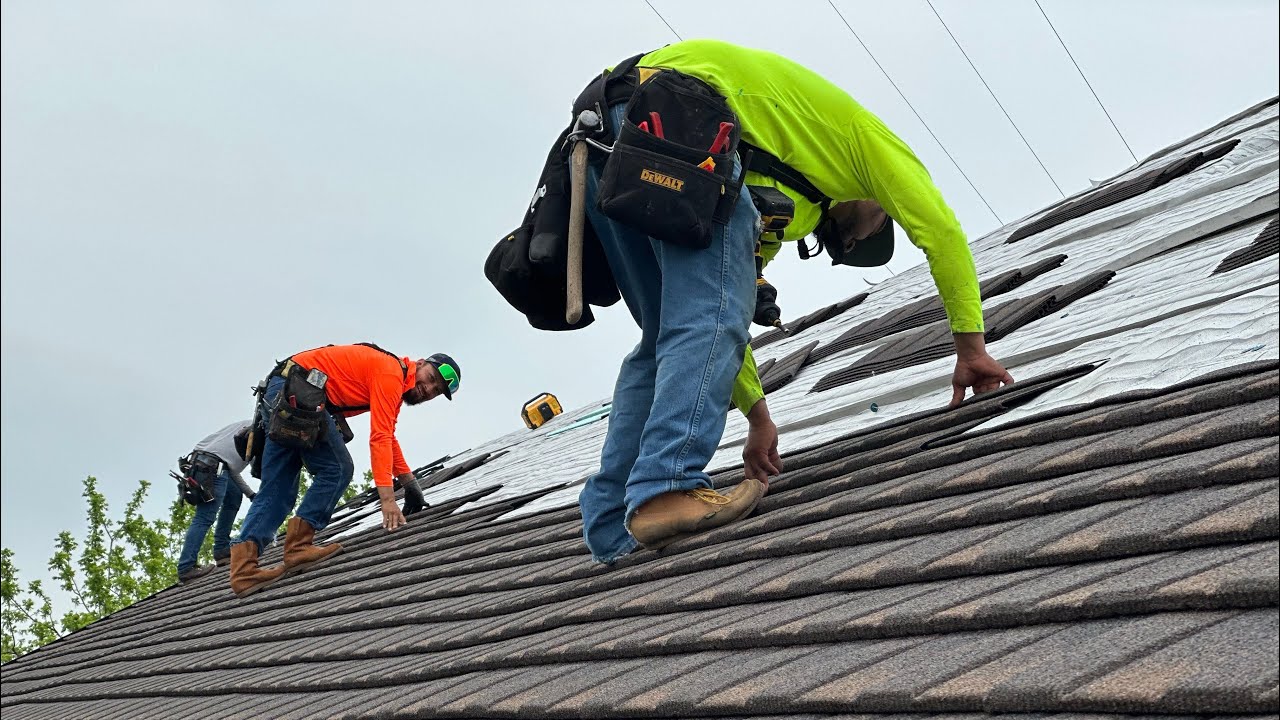 How to install stone coated metal roof. Recyclable roofs - YouTube