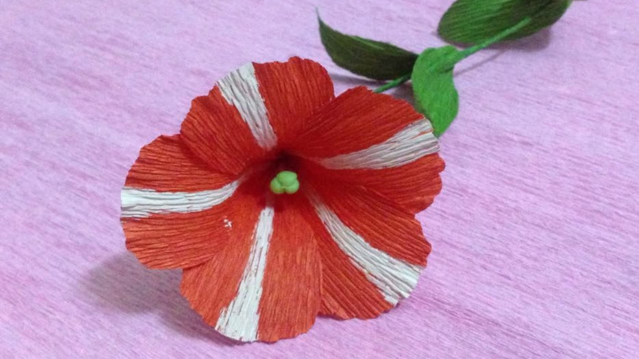 How to Make Petunia Crepe Paper flowers - Flower Making of Crepe Paper ...