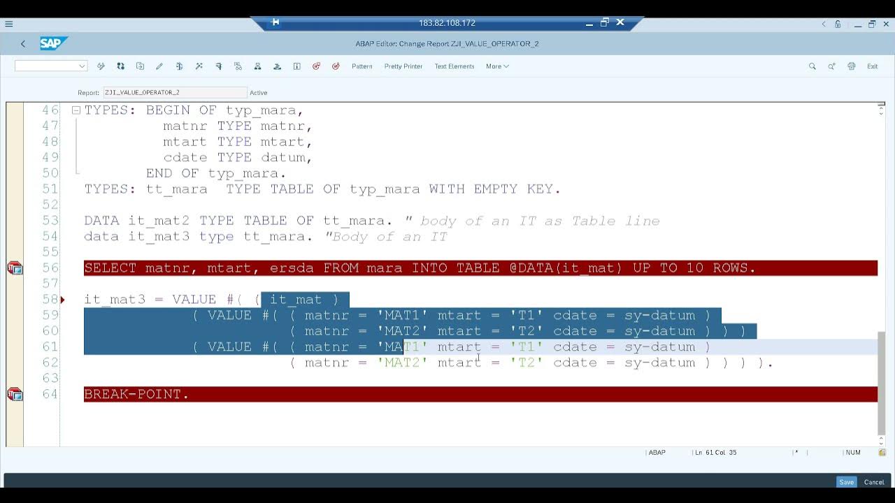 Video 6 - ABAP on HANA - Value Operator Part 2 - YouTube