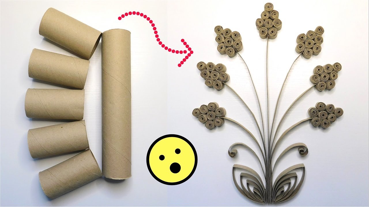 Look What I Did with Paper Rolls 🤩 Easy Wall Hanging DIY Idea ♻️ Paper ...