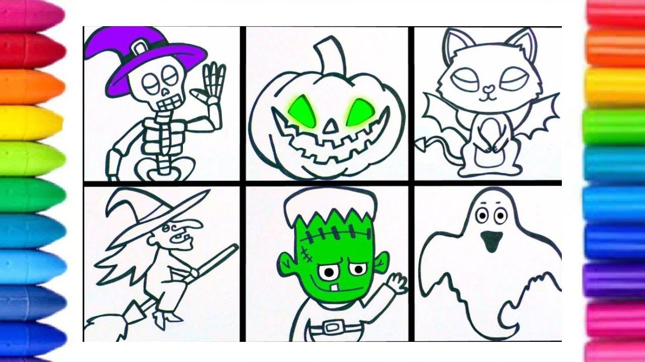 Learn to Draw Cute Halloween Characters in 5 Minutes - YouTube