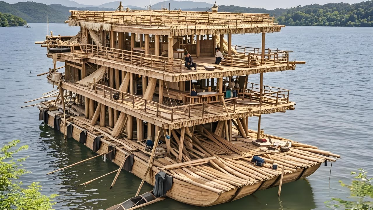 Man Challenges 2 Months To Build A Huge Movable Boathouse It's So ...