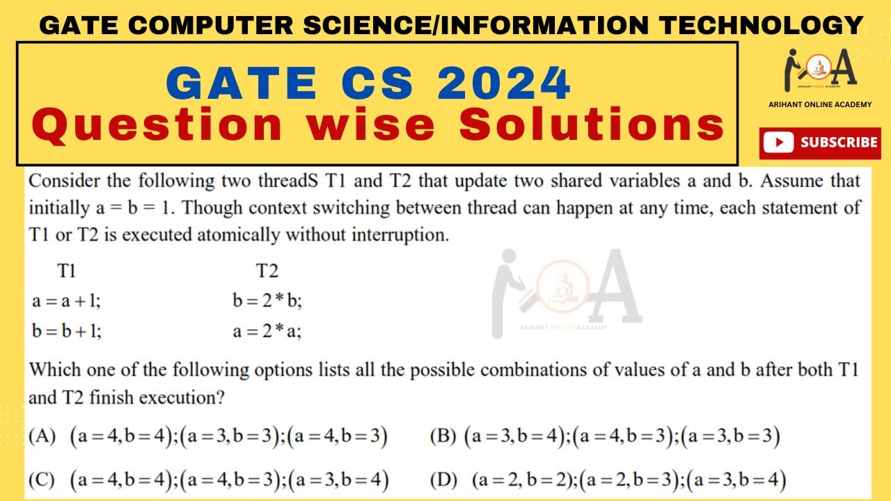GATE CS/IT 2024 | Set 1 | Question: 30 | OS | GATE CS SOLVED PYQs - YouTube