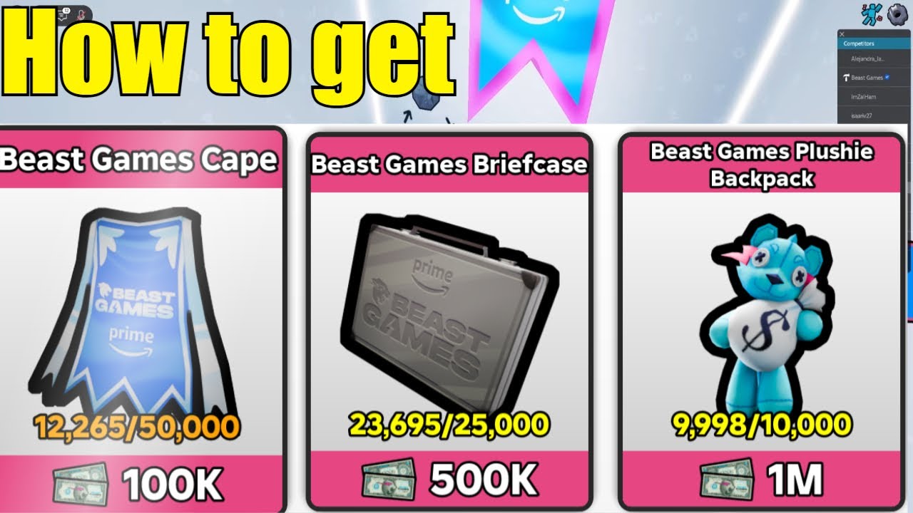 How to get Beast Games Plushie Backpack in Beast Games | 10k Stock | 1M ...