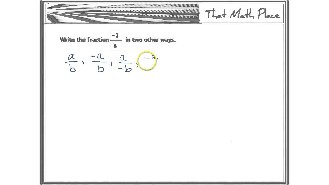 Writing a Negative and Positive Fractions Different Ways - YouTube