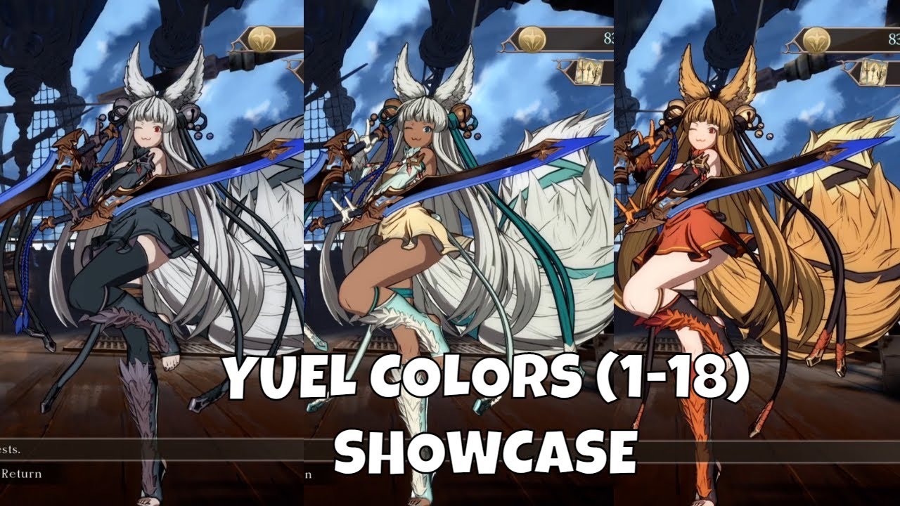 Yuel All Colors [1-18] With RPG Poses - Granblue Fantasy Versus - YouTube