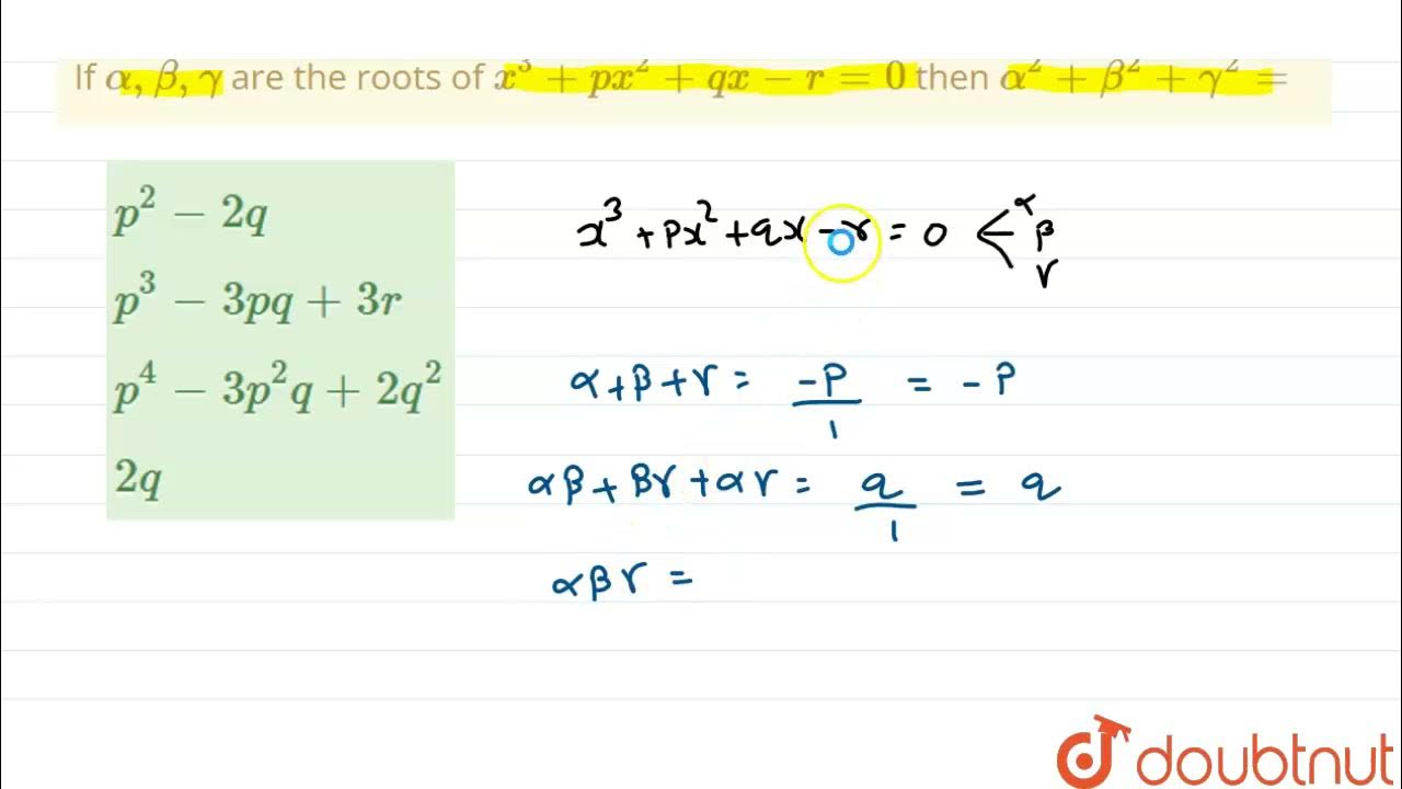 If Alpha Beta Gamma Are The Rootsof X 3 Px 2 qx r 0 Then Alpha 2 if-alpha-beta-gamma-are-the-rootsof-x-3-px-2-qx-r-0-then-alpha-2