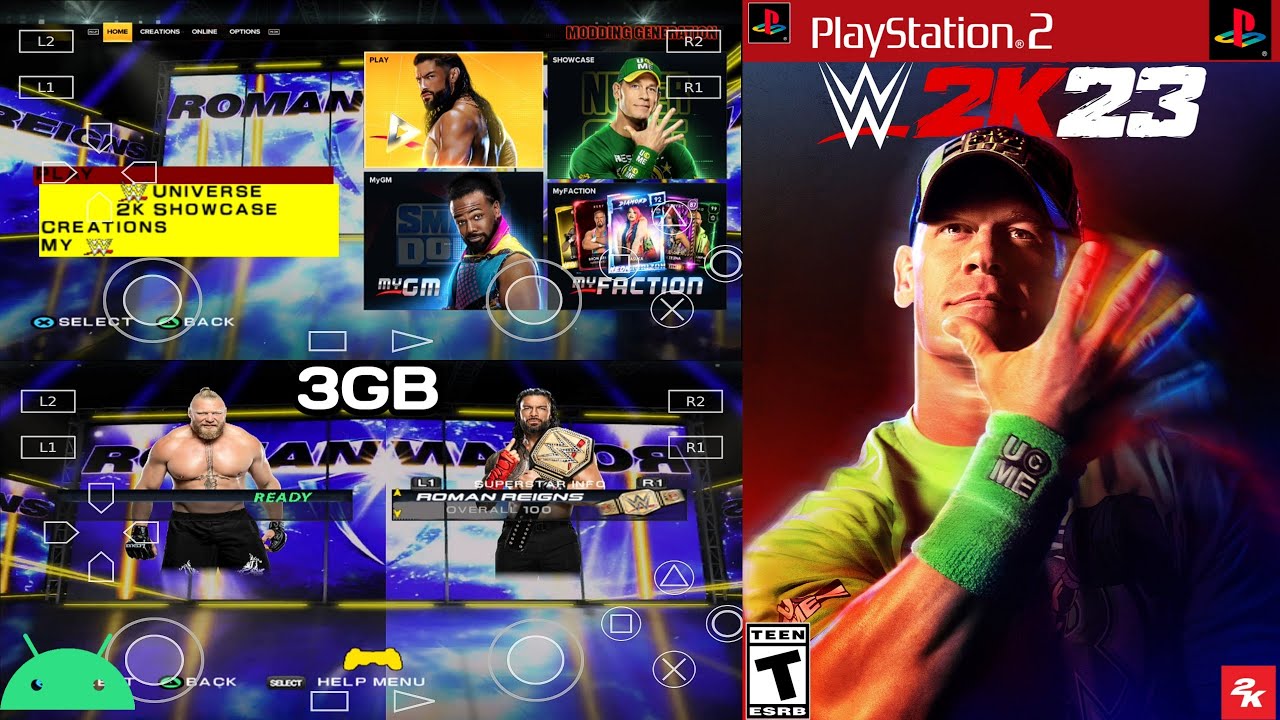 WWE 2K23 PS2 Game For Aether PS2 Emulator On Android Device | Brock ...