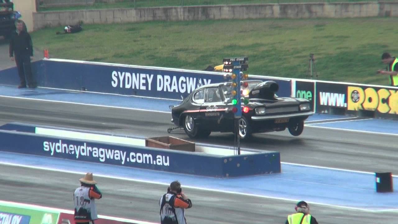 TRICK & MANSWETO FORD CAPRI ( IENIL8 ) RUNS 6.97 @ 198MPH - SYDNEY ...
