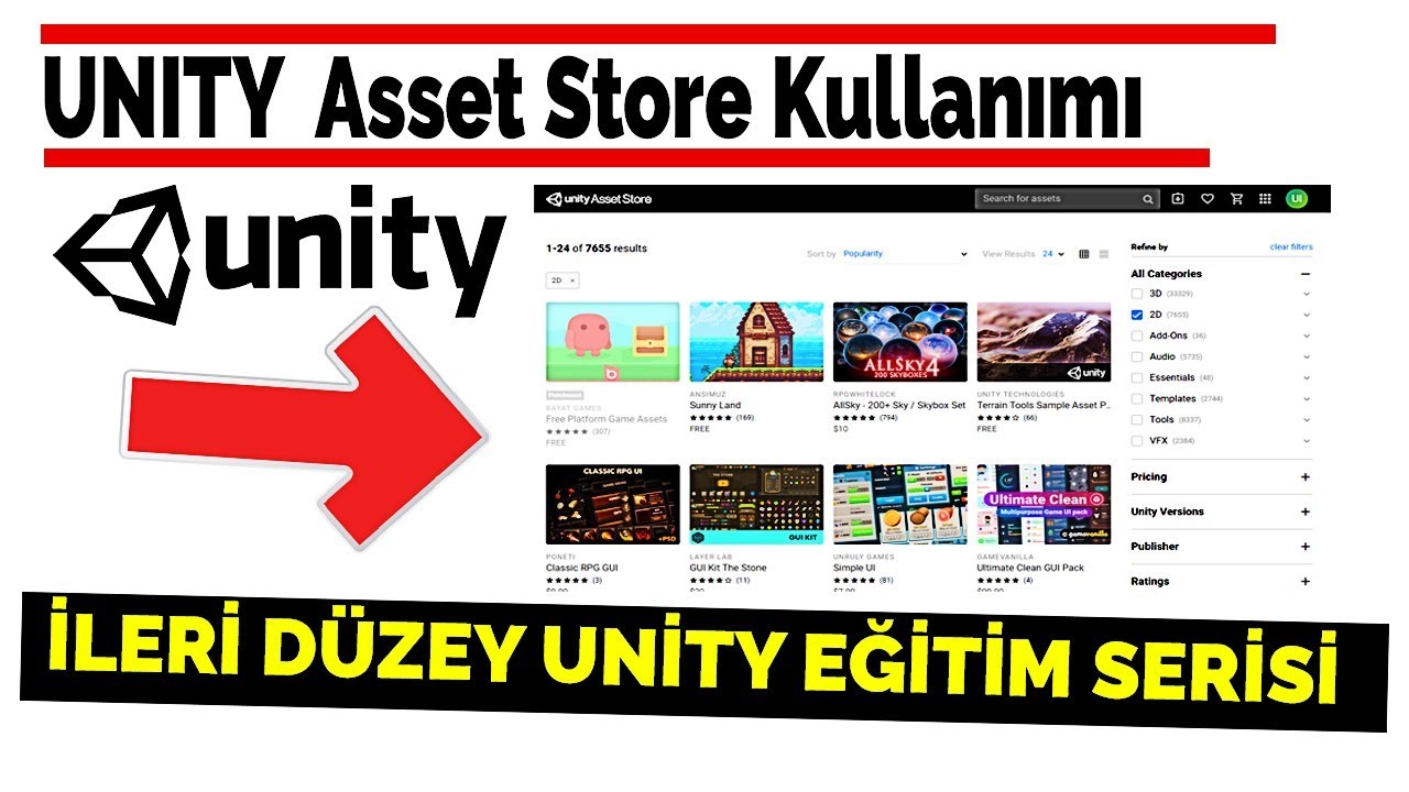 11-Asset Store Nasıl Kullanılır Nasıl Asset İndirilir |Unity Dersleri ...