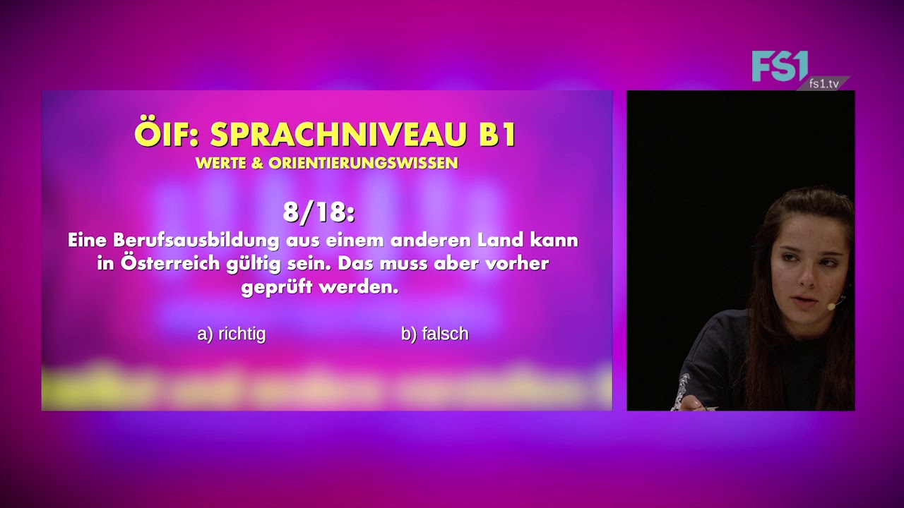 Deutschkurs | ÖIF Sprachniveau B1 - Frage 8 | FS1 - YouTube