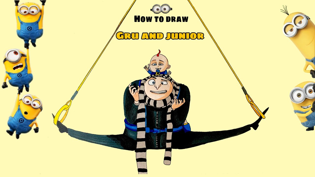 How to draw GRU and JUNIOR 💛🔥 - YouTube