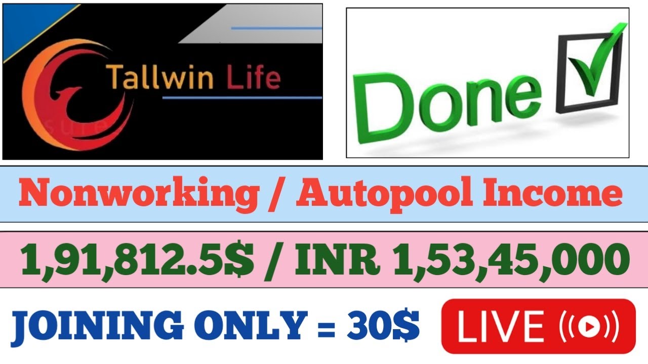Tallwin life | Autopool Bonus Completed | ₹1,53,45,000 Power of Tallwin life | Live Video - YouTube