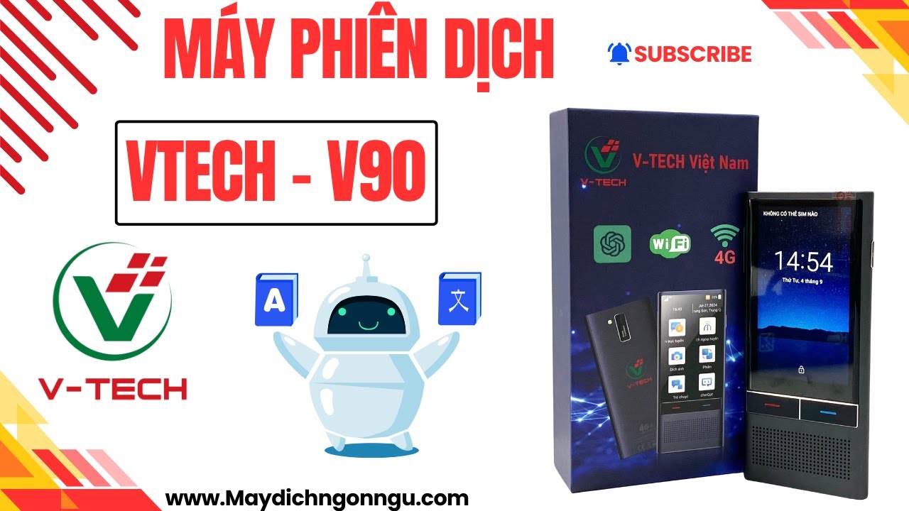Máy phiên dịch - Máy phiên dịch ngôn ngữ Vtech V90 phiên bản mới tích hợp sim 4G dịch siêu nhanh ...