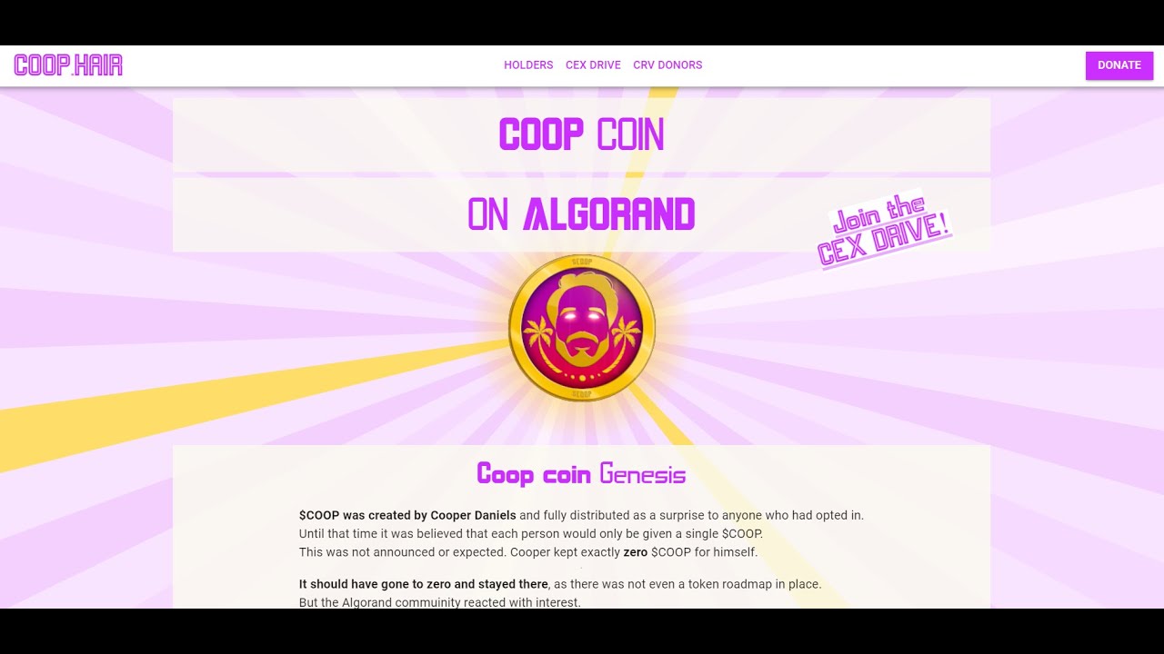 COOP Coin Overview | Community Coin on Algorand - YouTube