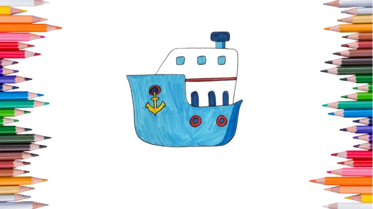"How to draw a boat? Easy drawing for kids! Step-by-step tutorial ...