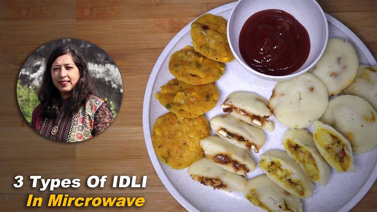 Best Evening Snacks - 3 Types of Idli in Microwave | Rashi Ki Rasoi ...