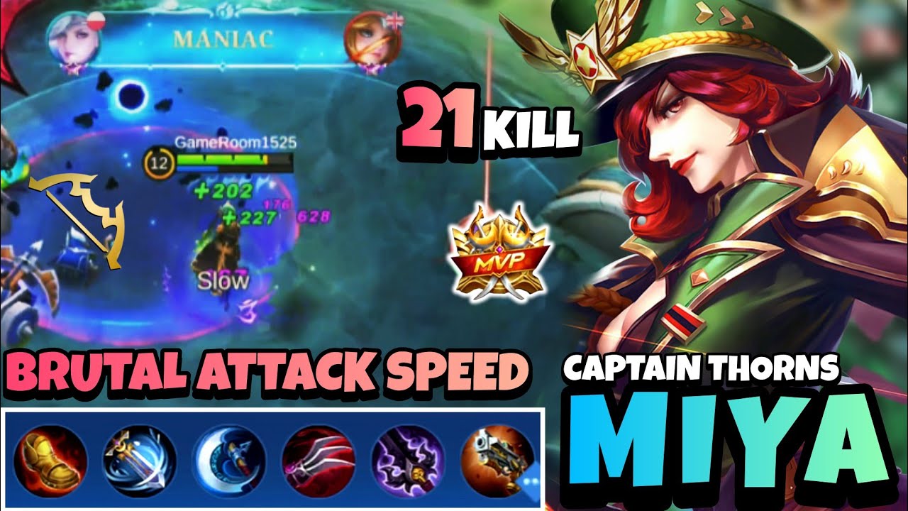 MIYA BRUTAL ATTACK SPEED! Best Build 2023! Starlight Skin Captain ...