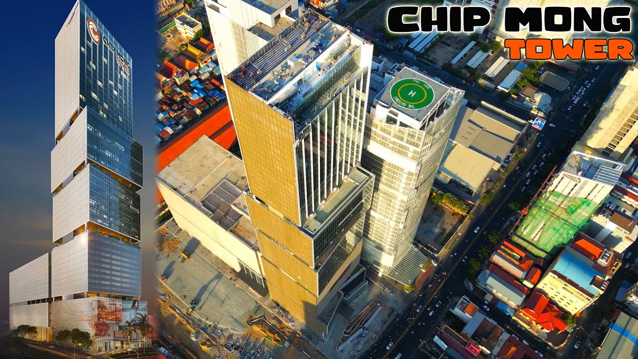 Drone Tour l Chip Mong Tower 45 Floors 185m Height Almost Complete ...