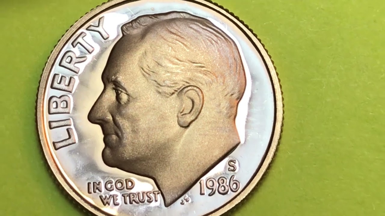 1986 S Roosevelt Dime Proof - YouTube