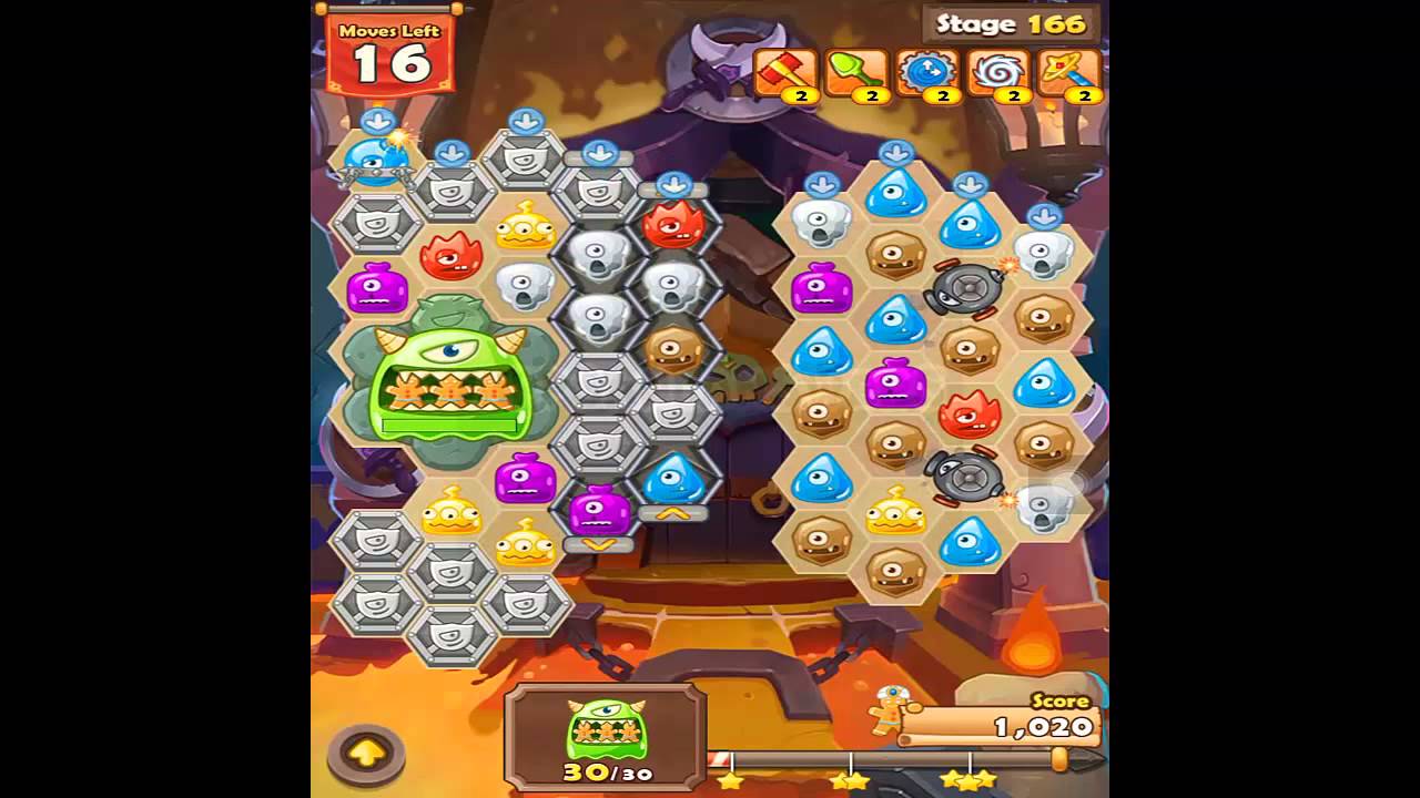 Monster Busters: Hexa Blast - Stage 166 Gameplay Solution - YouTube