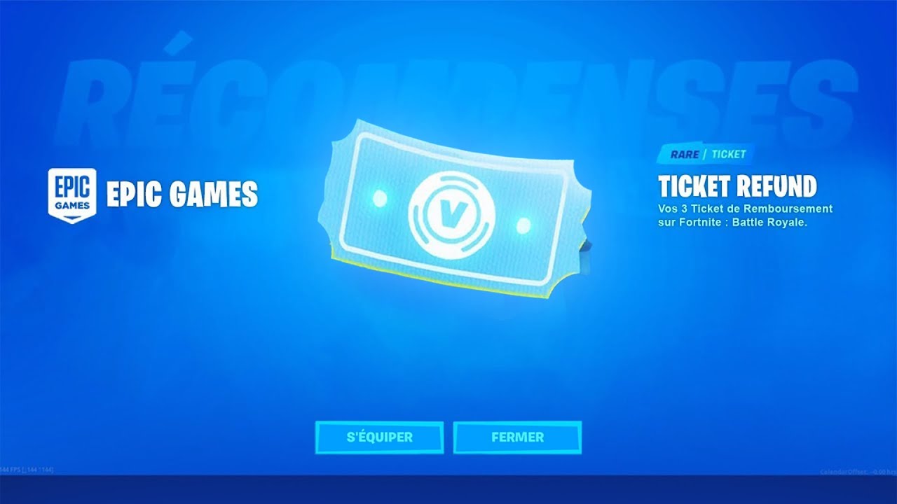 COMMENT OBTENIR 3 NOUVEAU TICKETS DE REMBOURSEMENTS sur FORTNITE ...