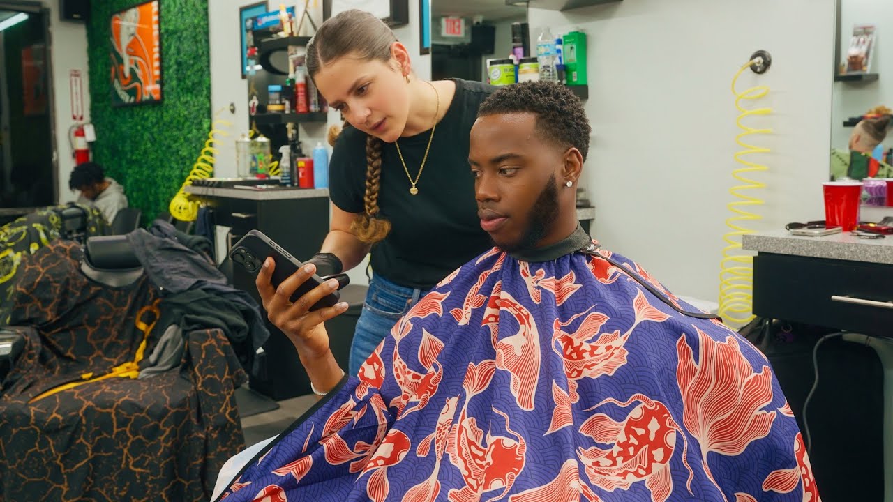 I FOUND THE BEST FEMALE BARBER IN MIAMI😍🇺🇸 - YouTube