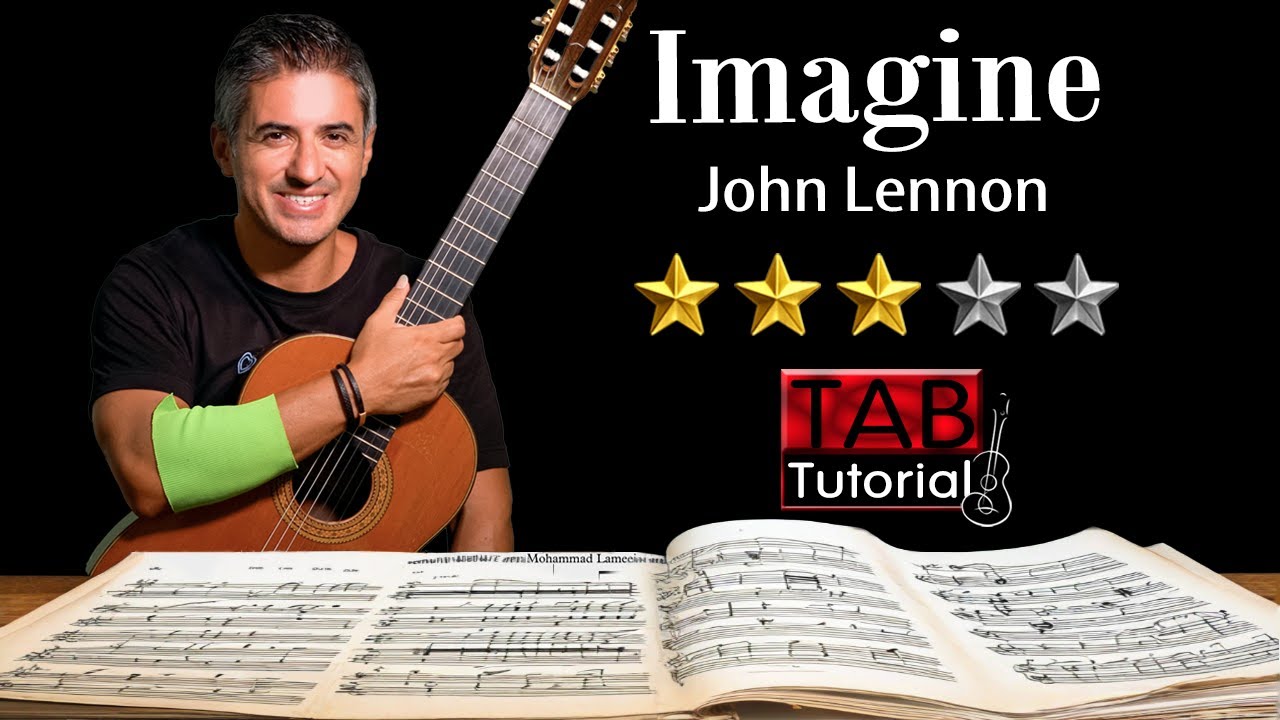 Imagine By John Lennon | Fingerstyle Guitar Tutorial + Sheet & Tab ...