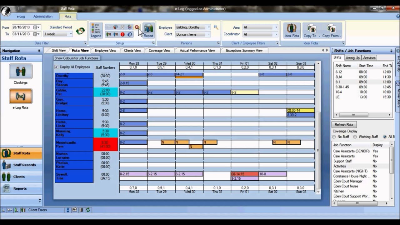 An overview of easyLog's staff scheduling software - YouTube