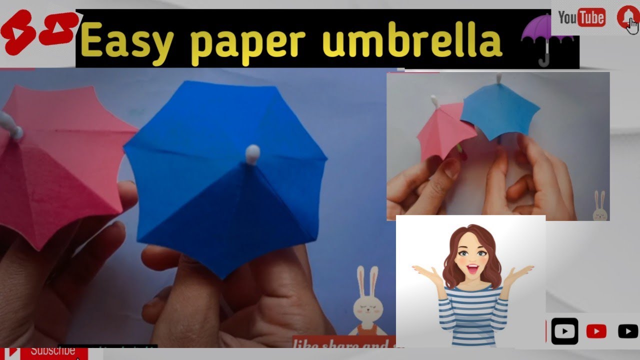 diy umbrella 🥰☂️! how to make a paper umbrella| origami umbrella ! mini ...
