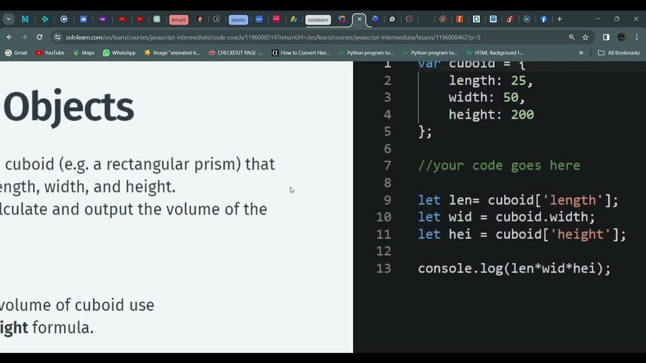 01 Introducing Objects Javascript Intermediate Sololearn Youtube