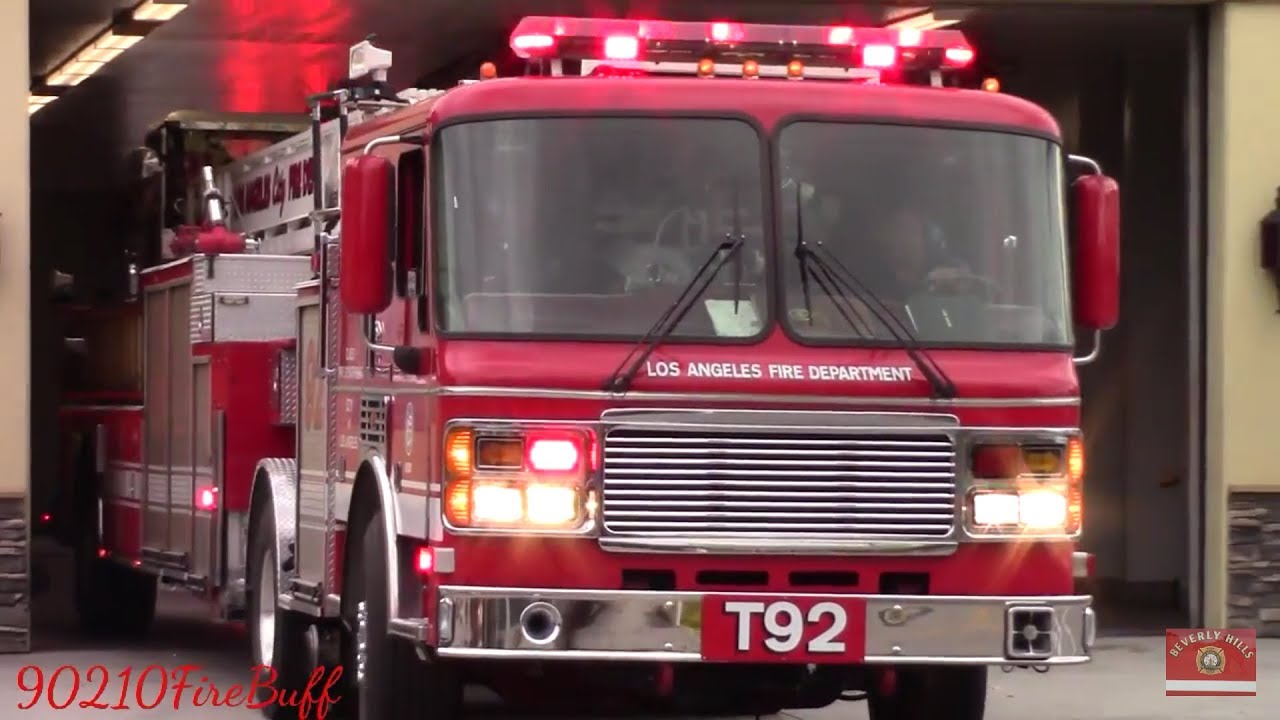 LAFD Light Force 92 & Rescue 92 Responding - YouTube